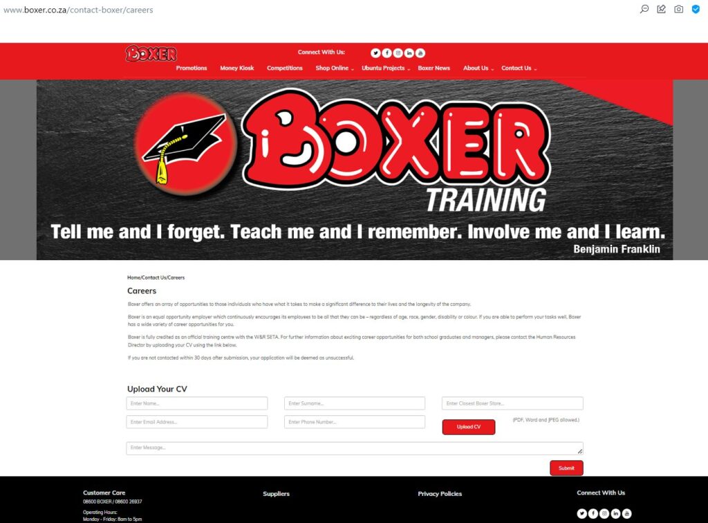 Food and Safety Officer Vacancy available atat Boxer Superstores - Ijob