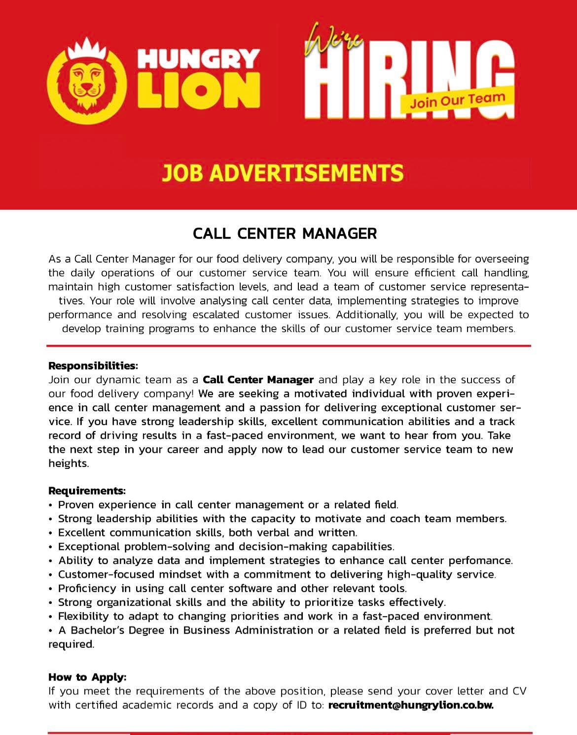 Applying for the Hungry Lion - Ijob